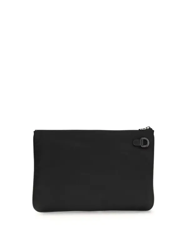 Kiton Leather Pouch With Applied Brass Logo