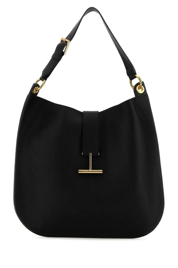 TOM FORD Leather Shoulder Bag - Black
