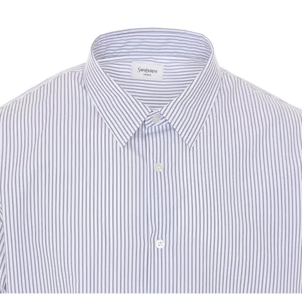 Saint Laurent Striped Cassandre Shirt - Cream
