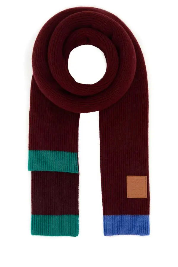 Loewe Burgundy Wool Scarf - Red