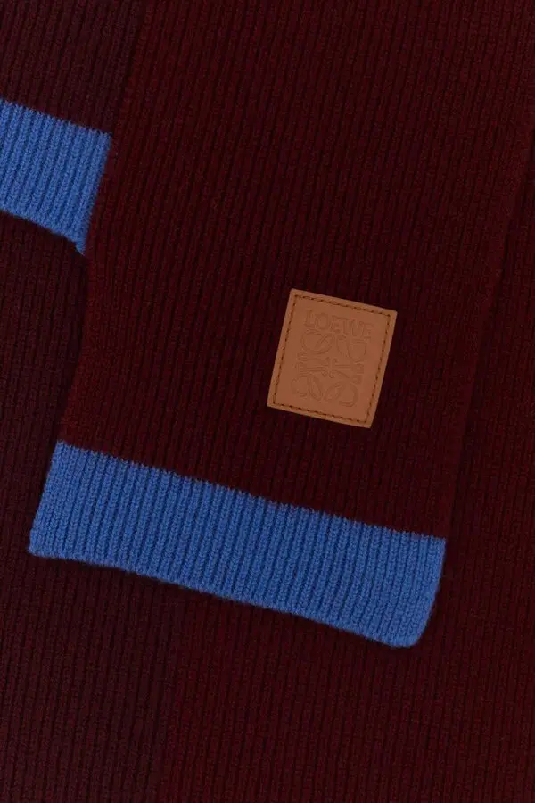Loewe Burgundy Wool Scarf - Red