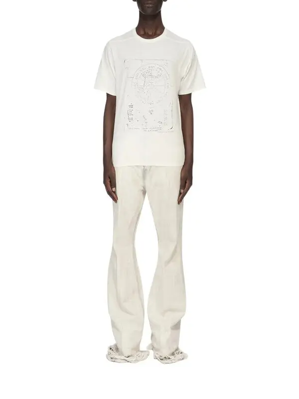 Rick Owens Brad T Crew Neck Cotton T-shirt With Print - Multicolor