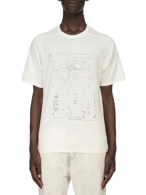 Rick Owens Brad T Crew Neck Cotton T-shirt With Print - Multicolor