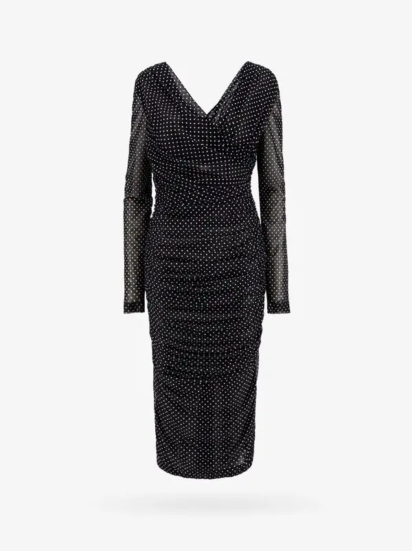 Dolce & Gabbana Polka-dot Ruched Midi Dress - Multicolor