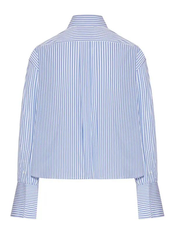 Celine Striped Cotton Poplin Cropped Shirt