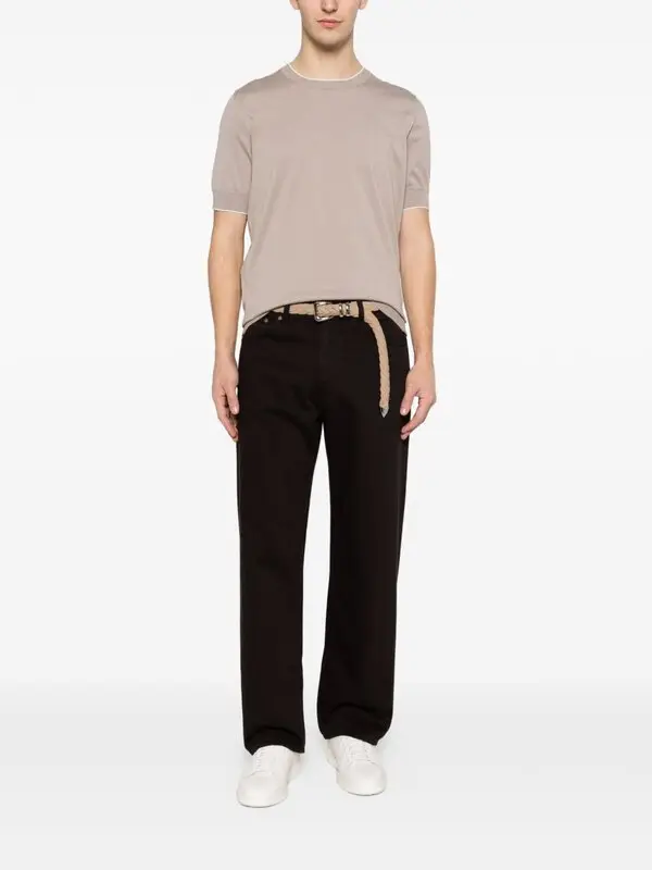 Brunello Cucinelli Knitted Cotton T-shirt - Multicolor
