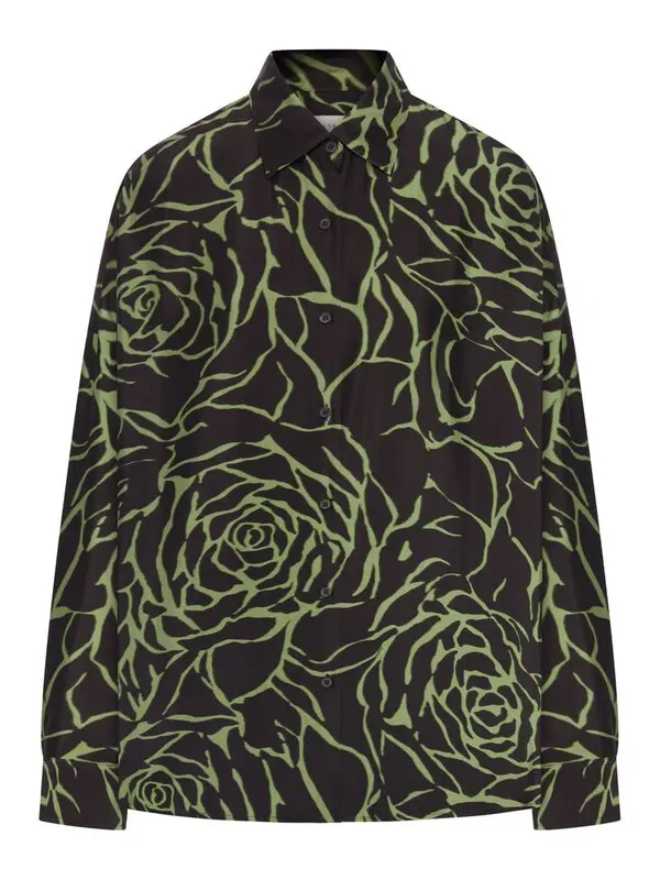 Dries Van Noten Printed Long-sleeve Shirt - Black