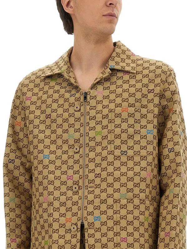 Gucci Gg Cotton Zip-up Jacket