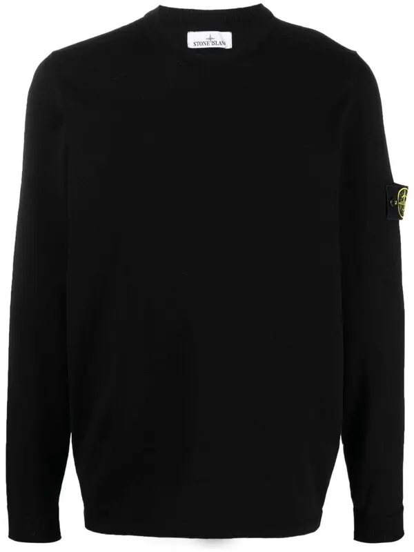 Stone Island Cotton Crewneck Sweater With Logo Patch - Multicolor