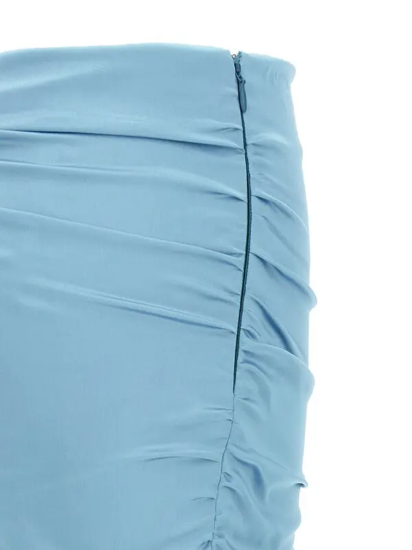 Alessandra Rich Draped Satin Mini Skirt