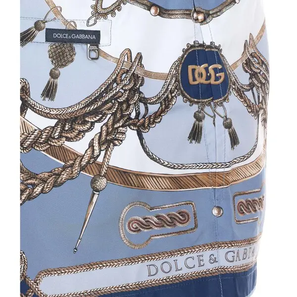 Dolce & Gabbana Graphic Print Swim Trunks - Blue
