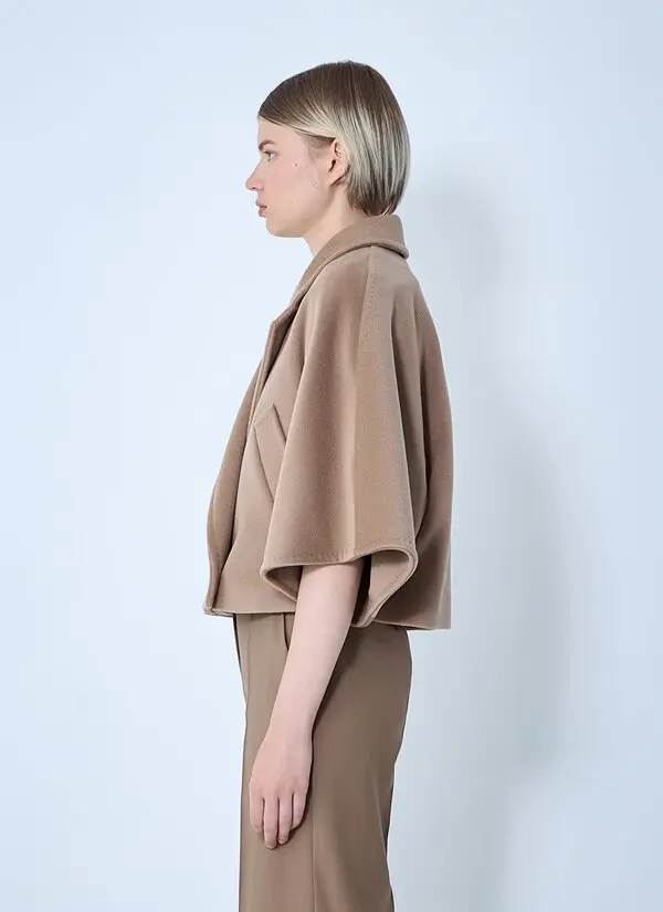 Max Mara Double-breasted Cropped Wool Jacket