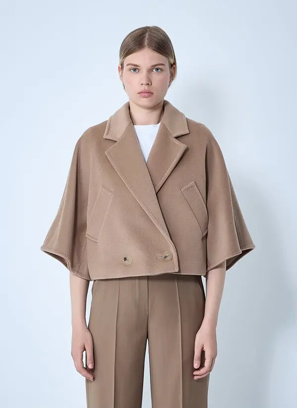 Max Mara Double-breasted Cropped Wool Jacket - Multicolor