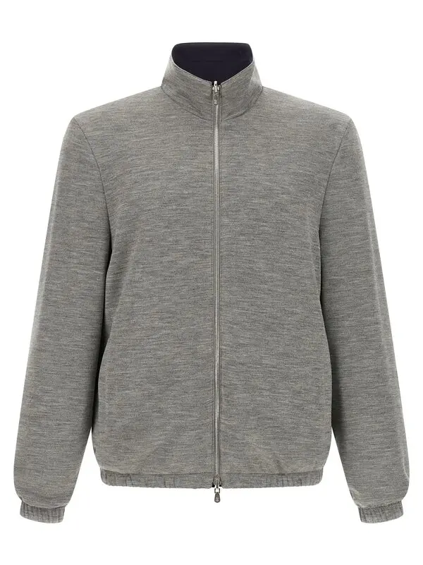 Brunello Cucinelli Reversible Technical Fabric And Wool Mélange Jacket - Multicolor