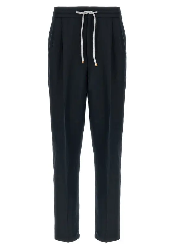 Brunello Cucinelli Linen Blend Trousers - Blue