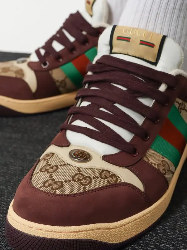 Gucci Gg Fabric Leather Sneakers