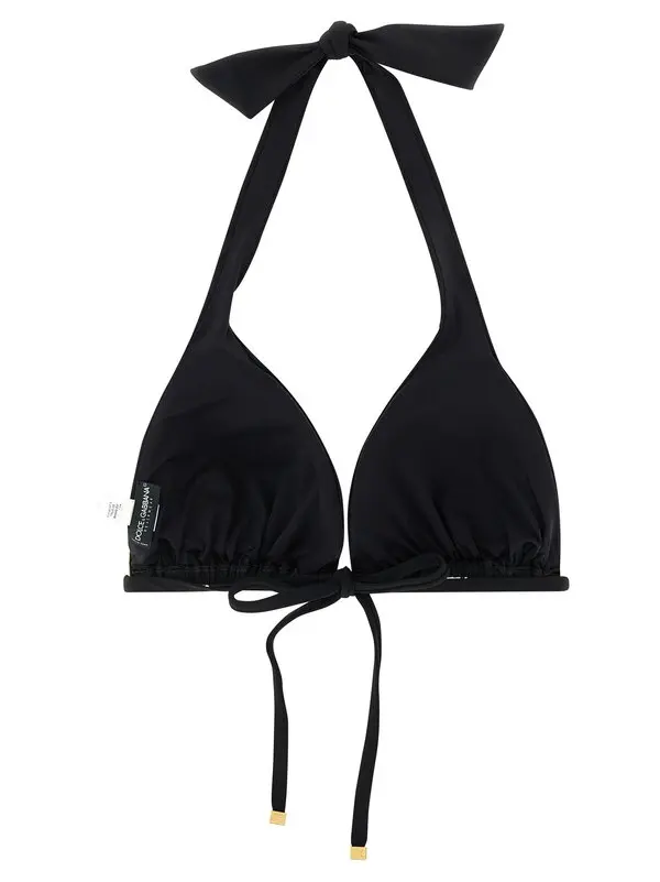 Dolce & Gabbana Triangle Bikini Top With Metal Logo