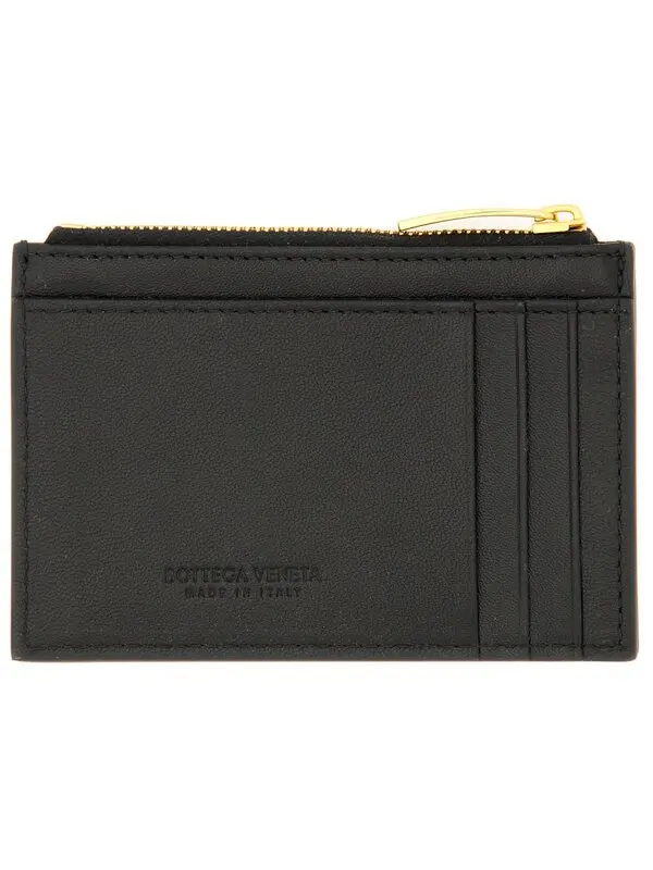 Bottega Veneta Woven Card Holder With Zipper