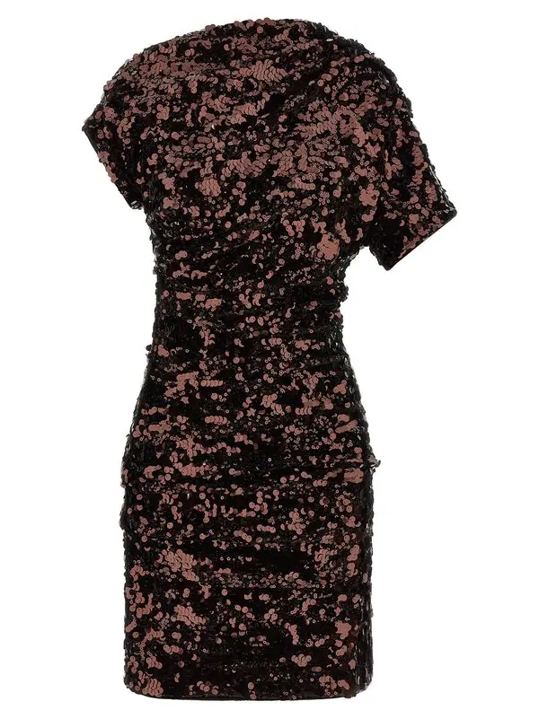 GANNI Sequined Mini Dress - Brown