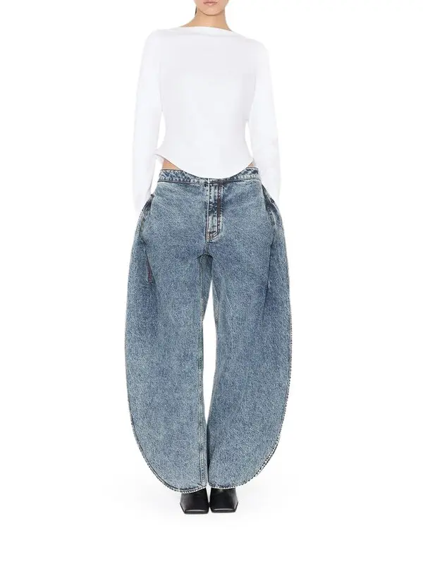 Alaïa Petal Denim Trousers With Slit Leg
