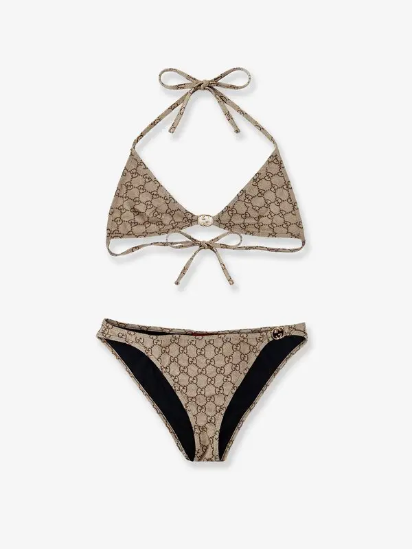 Gucci Gg Print Triangle Bikini - Multicolor