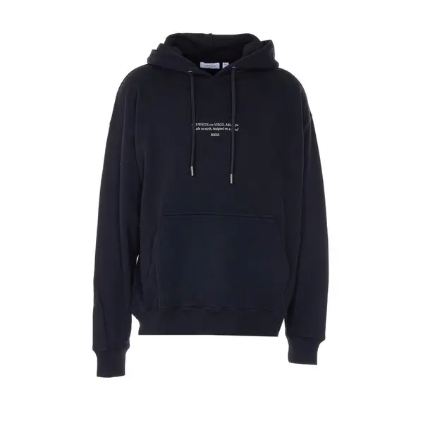 Off-White Hooded Sweatshirt With Frontal Logo - Black
