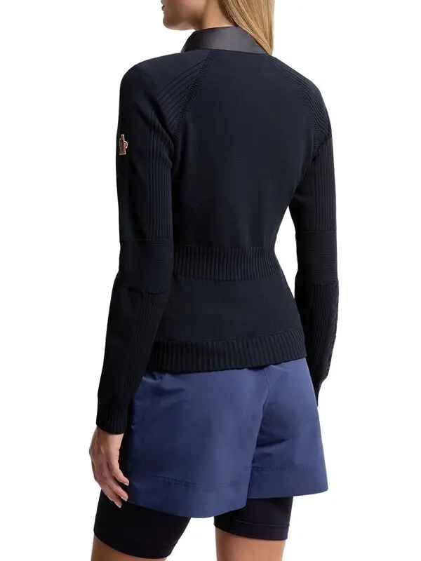 Moncler Padded Cardigan With Zip Closure - Blue