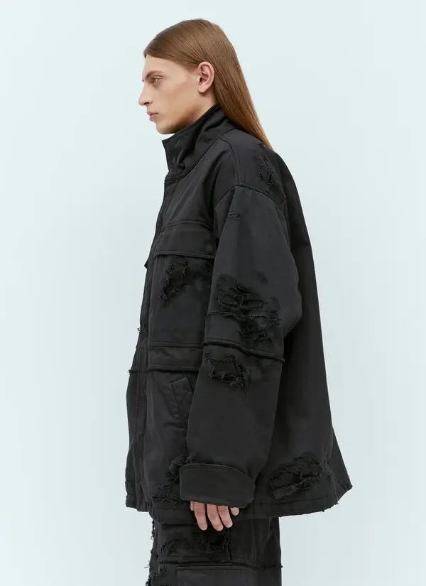 DIESEL® J-oise Cotton Twill Jacket With Distressed Finish