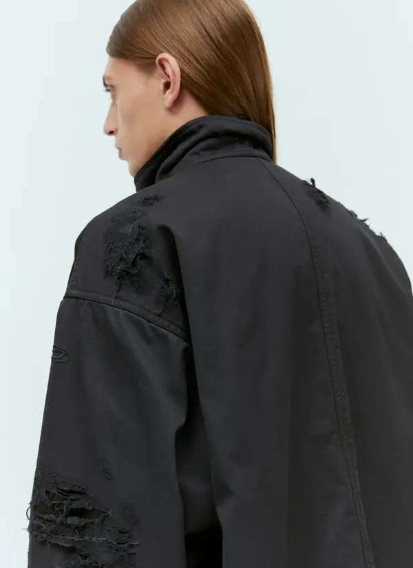 DIESEL® J-oise Cotton Twill Jacket With Distressed Finish