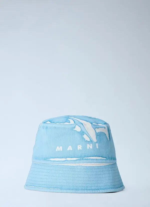 Marni Logo Motif Bucket Hat - Blue