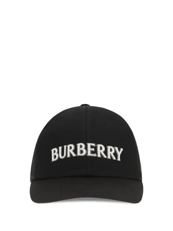Burberry Logo Cotton Baseball Cap - Black