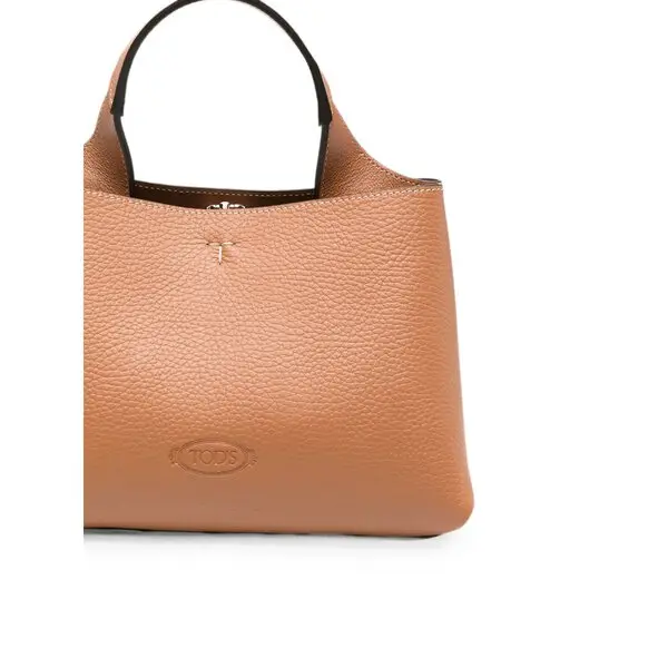 TOD'S Cognac Calf Leather Tote Bag - Brown