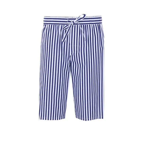 Dolce & Gabbana Striped Cotton Silk Blend Bermuda Trousers