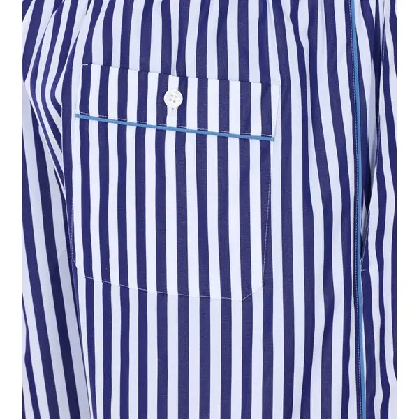 Dolce & Gabbana Striped Cotton Silk Blend Bermuda Trousers