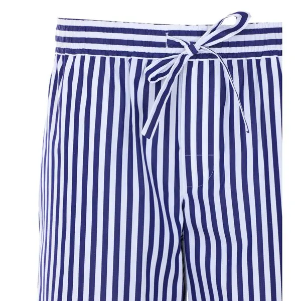 Dolce & Gabbana Striped Cotton Silk Blend Bermuda Trousers