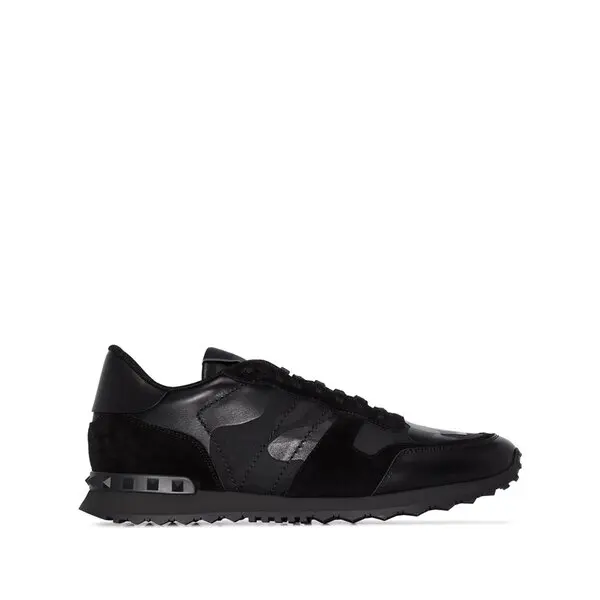 Valentino Garavani Nappa Leather Camouflage Low-top Trainers - Black