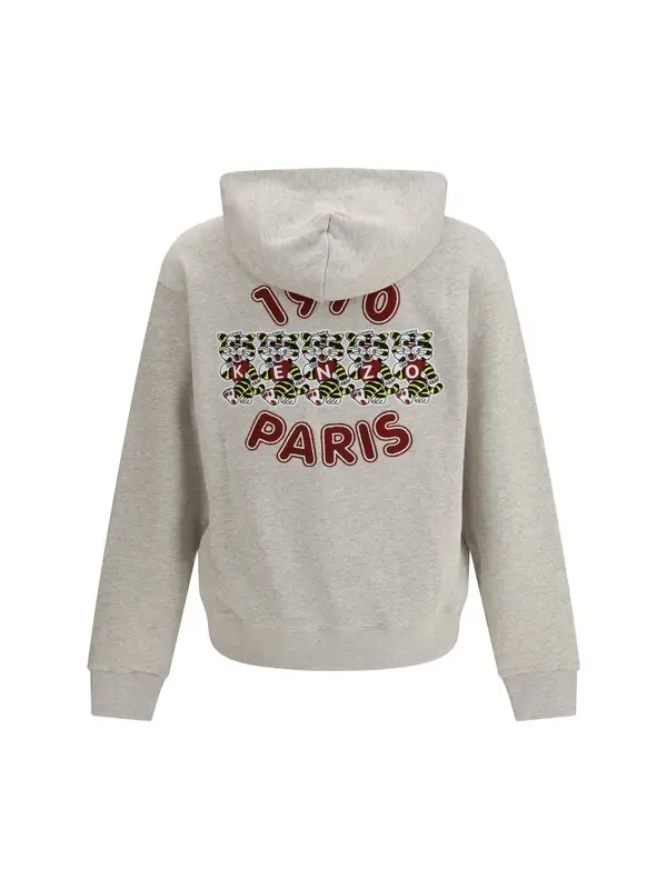 Kenzo Wild Tiger Embroidered Cotton Hoodie