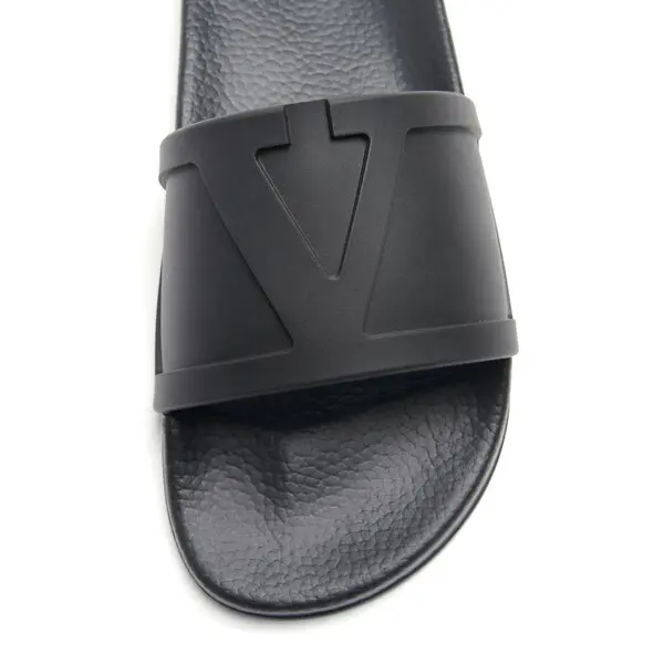 Valentino Garavani Maxi Vlogo Signature Rubber Slides - Black