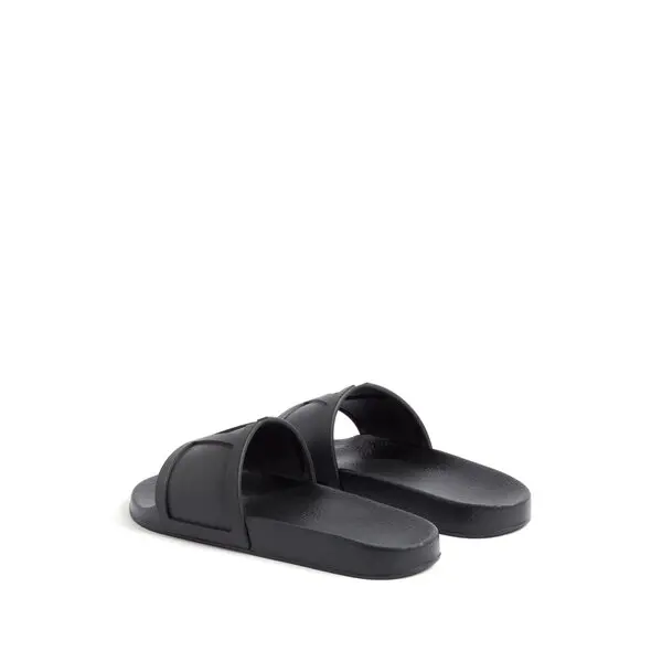 Valentino Garavani Maxi Vlogo Signature Rubber Slides - Black