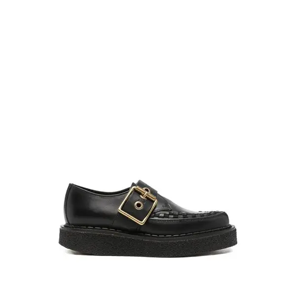 VIVIENNE WESTWOOD Leather Woven Monk Strap Platform Shoes