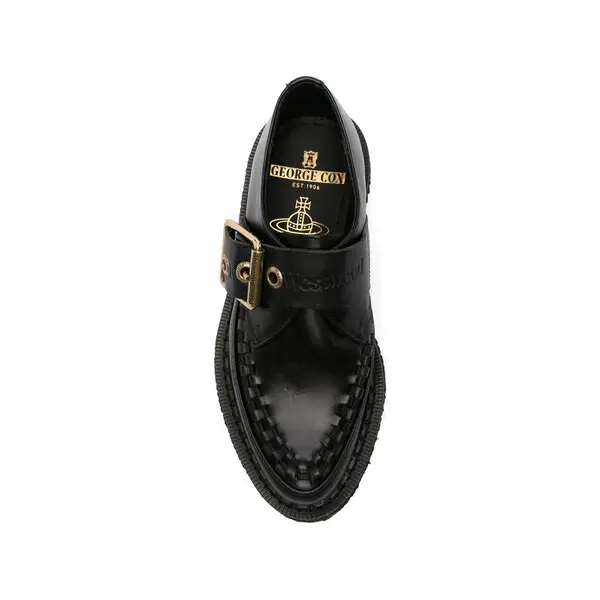 VIVIENNE WESTWOOD Leather Woven Monk Strap Platform Shoes