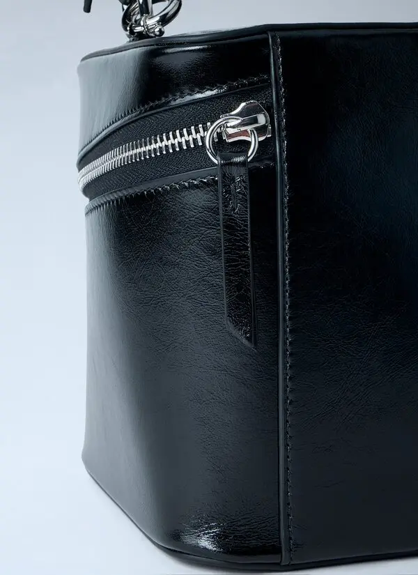 MAISON MARGIELA Leather Box Crossbody Bag - Black