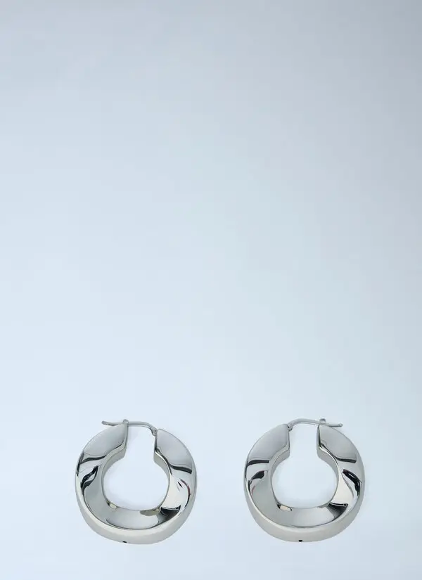 JIL SANDER Sculptural Hoop Earrings - Silver