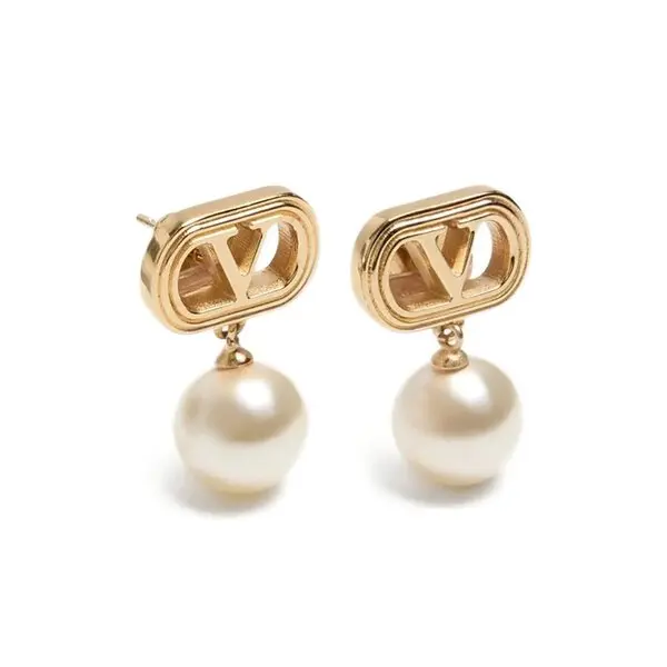 Valentino Garavani Tone Faux Pearl Drop Earrings - Gold
