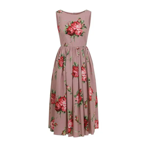 Dolce & Gabbana Bouquet Rose Midi Dress - Multicolor