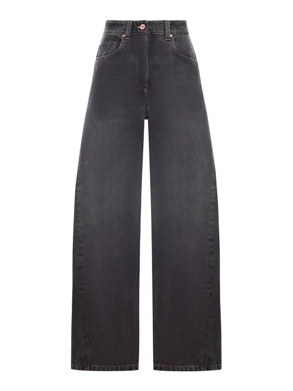 Brunello Cucinelli Wide Leg Denim Jeans - Multicolor
