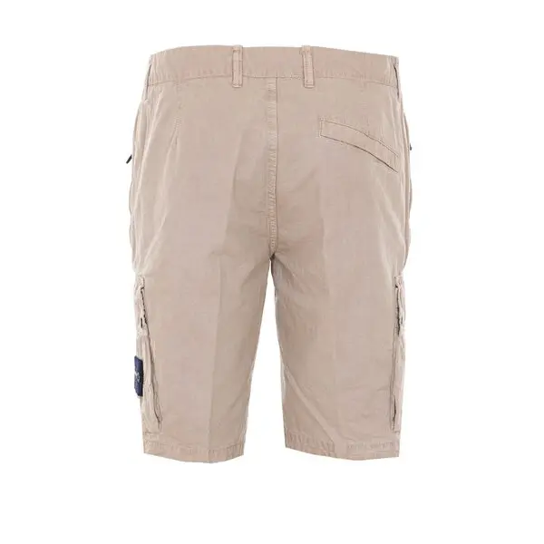Stone Island Old Effect Cargo Bermuda Shorts - Cream