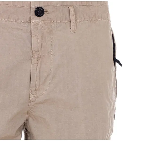 Stone Island Old Effect Cargo Bermuda Shorts - Cream