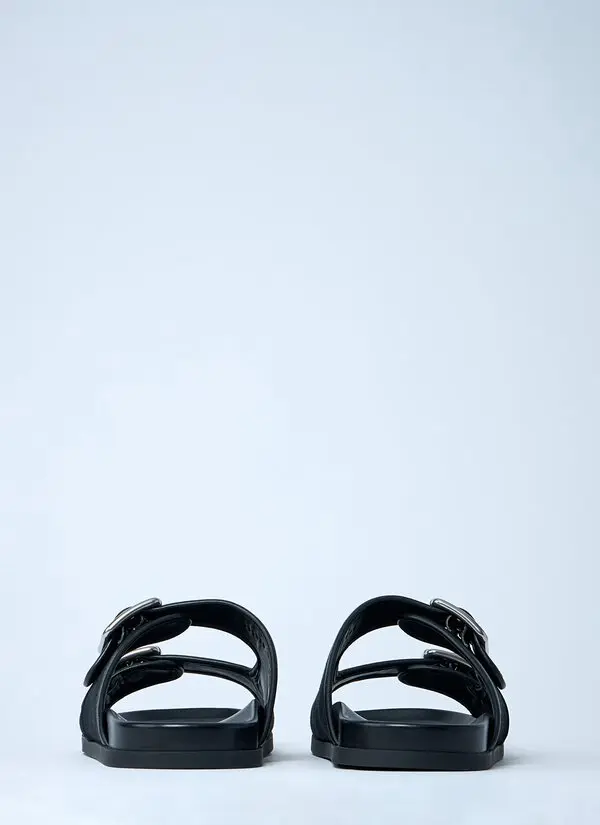 Gucci Gg Motif Slide Sandals With Buckle Fastening