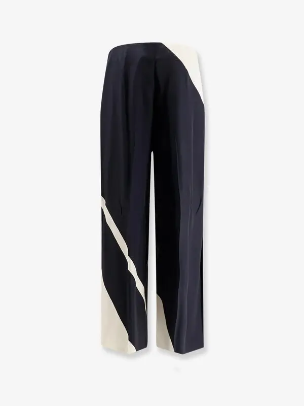 Alberta Ferretti Viscose Trousers With Bicolor Print - Multicolor